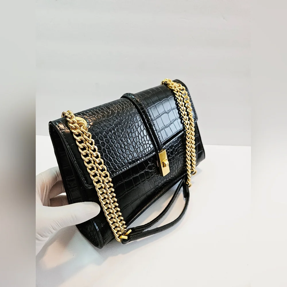 Mango | Bags | Mango Mng Crossbody Crocodile Animal Print Effect Chain ...